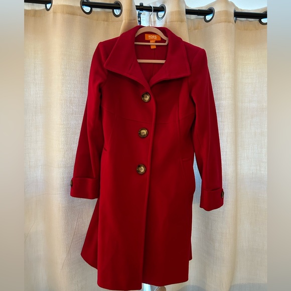 KORS Michael Kors | Jackets & Coats | Red Michael Kors Wool Midlength ...